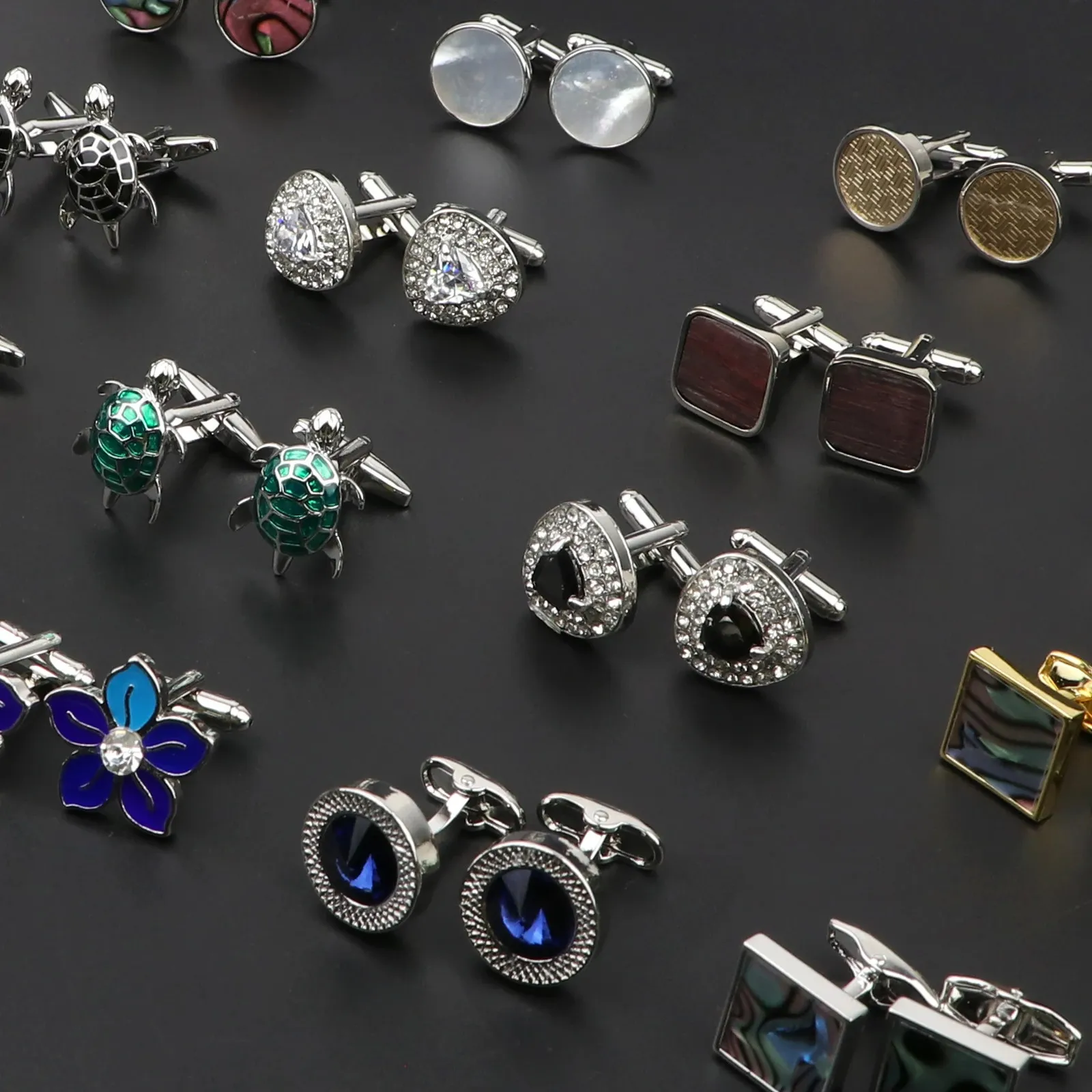 Copper Stainless Steel Round Shiny Cufflinks - High-End Men's Shirt ...
