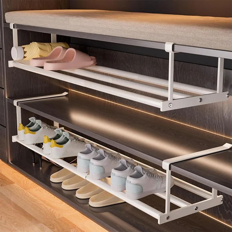 Shoe Storage Cabinets Retractable Layered Shoe Rack: Adjustable ...
