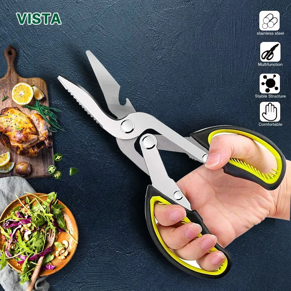 DHgate.com:Heavy Duty 6-in-1 Kitchen Scissors: 2CR13 Stainless Steel ...