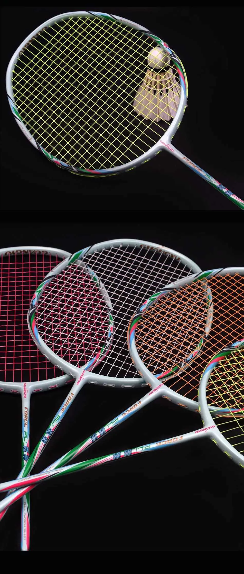 Carbon Fiber 4U Badminton Racket - High-Performance Offensive, 32 lbs ...
