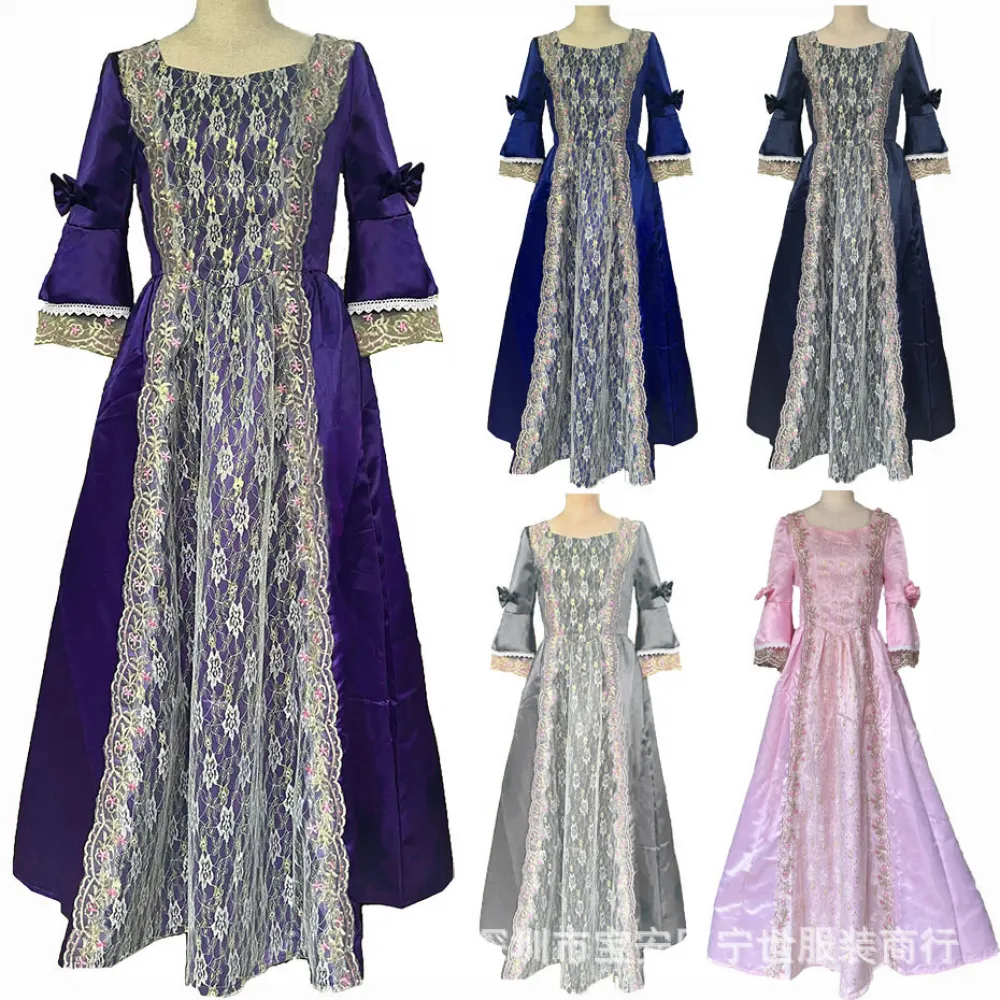 18th Century Renaissance Princess Maxi Cosplay With Lace Half Sleeves ...