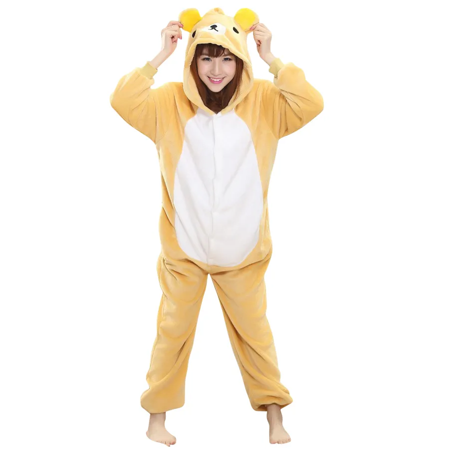 Cartoon Anime Unisex Adult Cosplay Costume Rilakkuma Bear Onesies ...