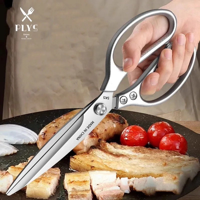 Extended kitchen scissors multifunctional stainless steel meat and fish ...