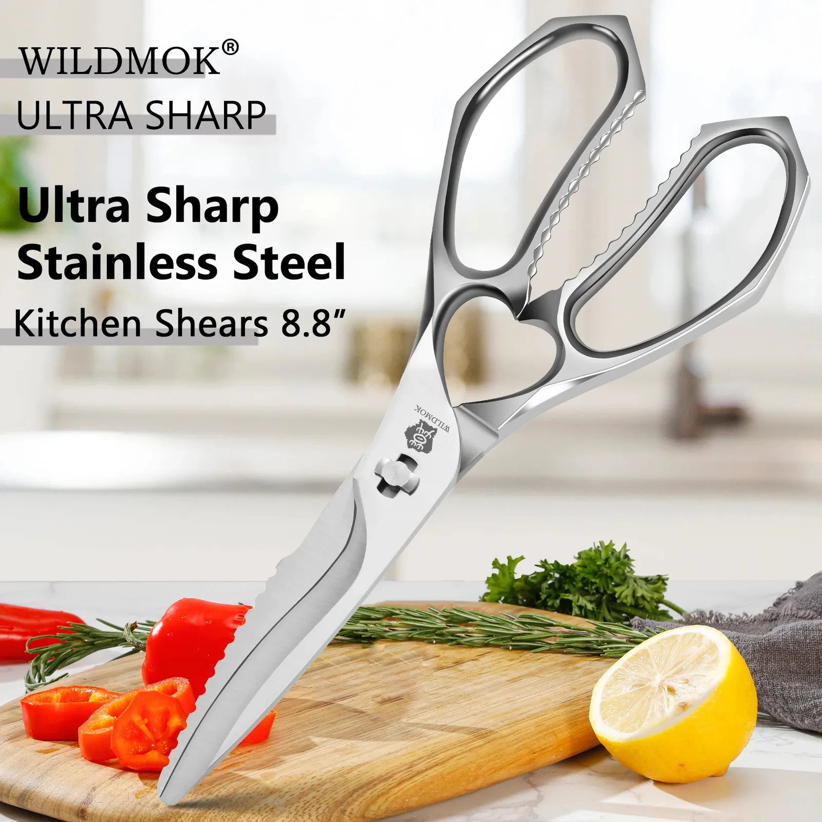Professional Stainless Steel Kitchen Shears - Multifunctional Poultry ...