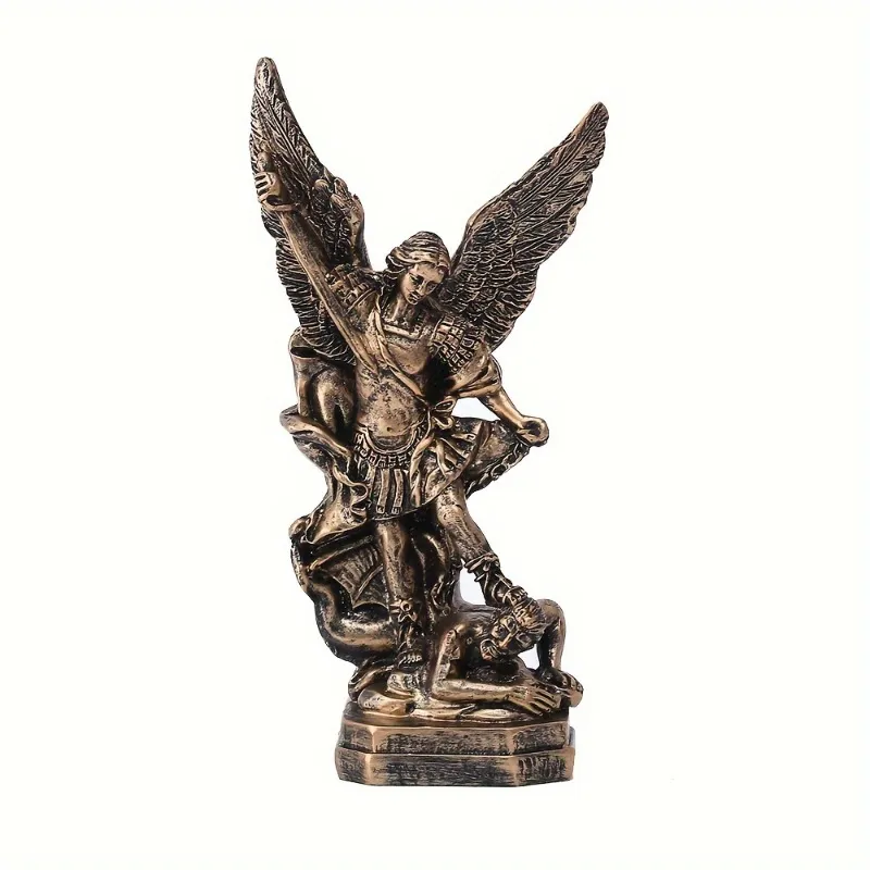 Bronzed Resin San Miguel Arc Angel Statue The Battle Of St Michael The