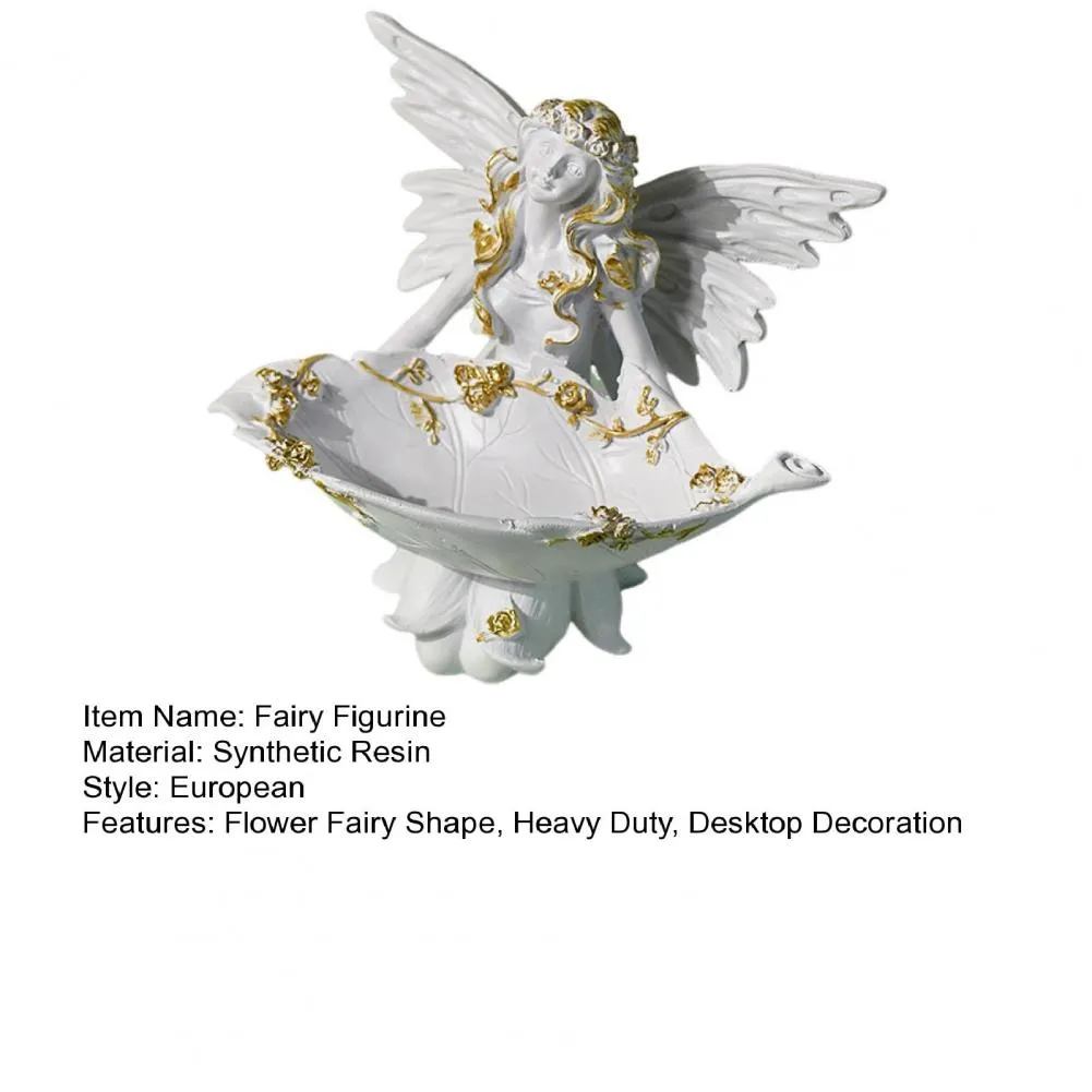 Elegant Resin Flower Fairy Figurine with Angel Wings - Garden & Home ...