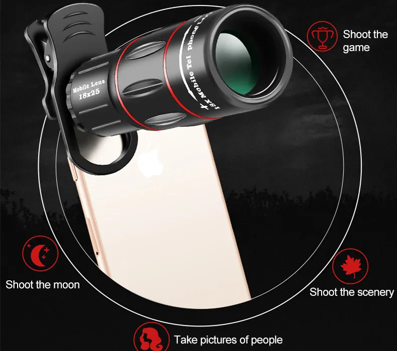 18X Mobile Phone Zoom Lens Kit - Premium Cell Phone Camera Lens for ...