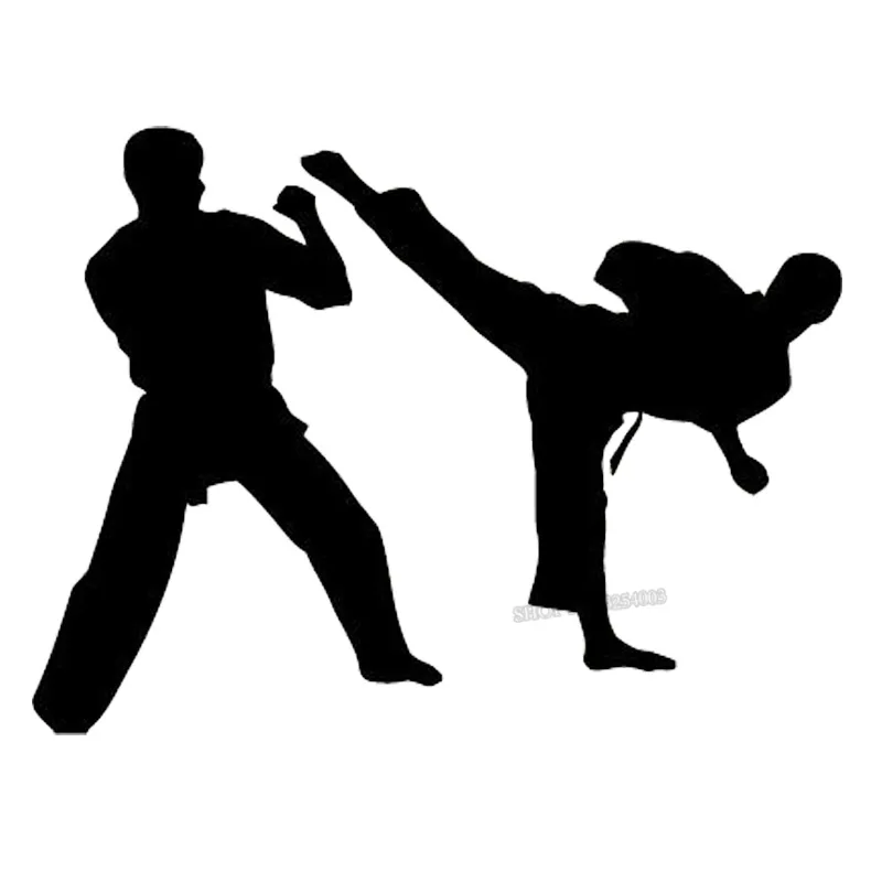 Dual Karate Fight Martial Art Sports Wall Stickers For Boys' Bedroom Vinyl Sticker Mural For ...