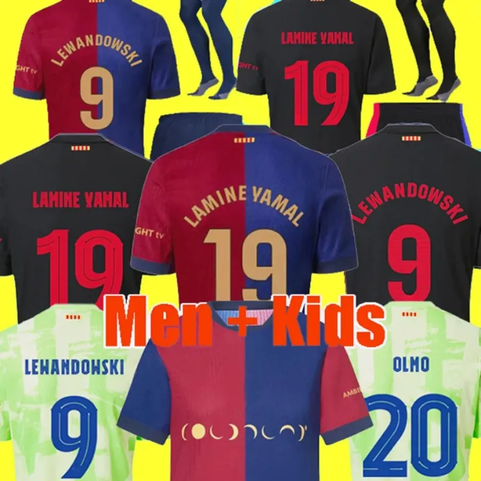 24 25 LAMINE YAMAL LEWANDOWSKI Soccer Jerseys GAVI OLMO Football Kit ...