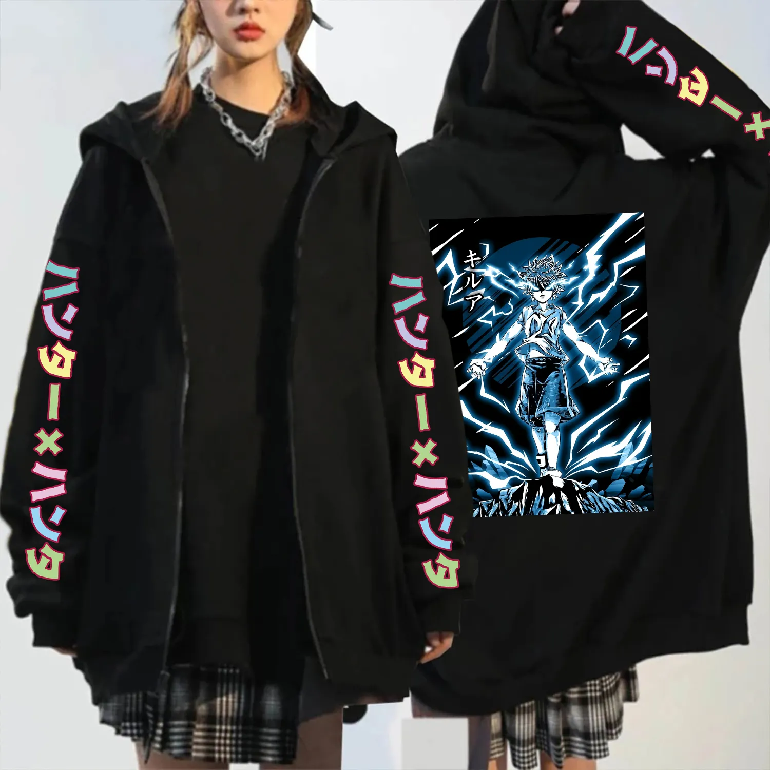 Manga Hunter X Hunter Killua Zoldyck Zipper Hoodies Women Oversized ...