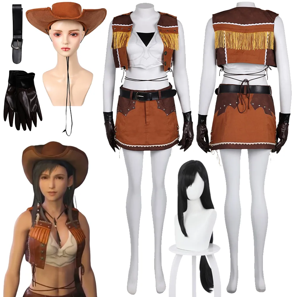 Texas Cowgirl Hat Tifa Lockhart Cosplay Fantasy Adult Women's Cowboy ...