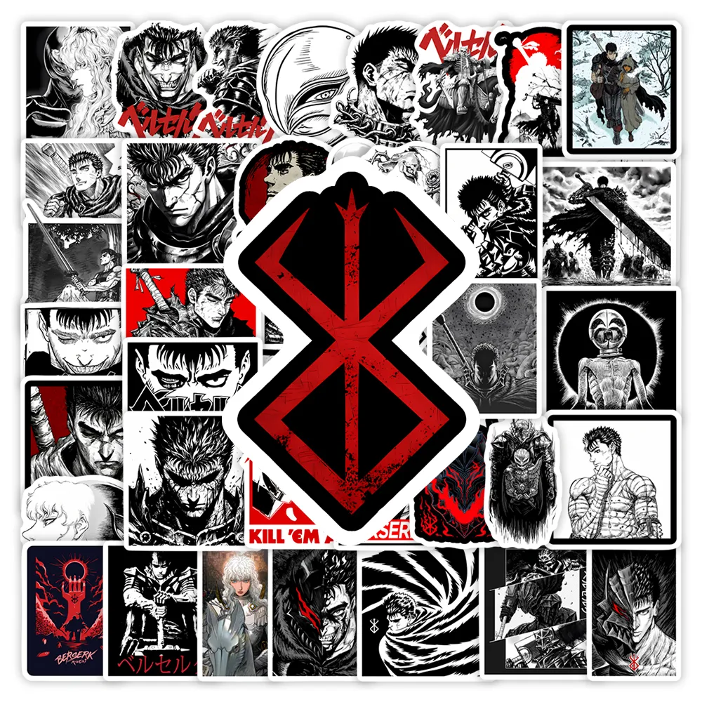 Berserk naruto anime stickers - Dark Fantasy DIY Decals for Laptop ...