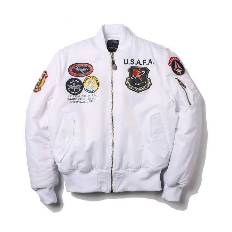 Men's Retro Bomber Flight Jacket - US Air Force Pilot Style, USN MA1 ...