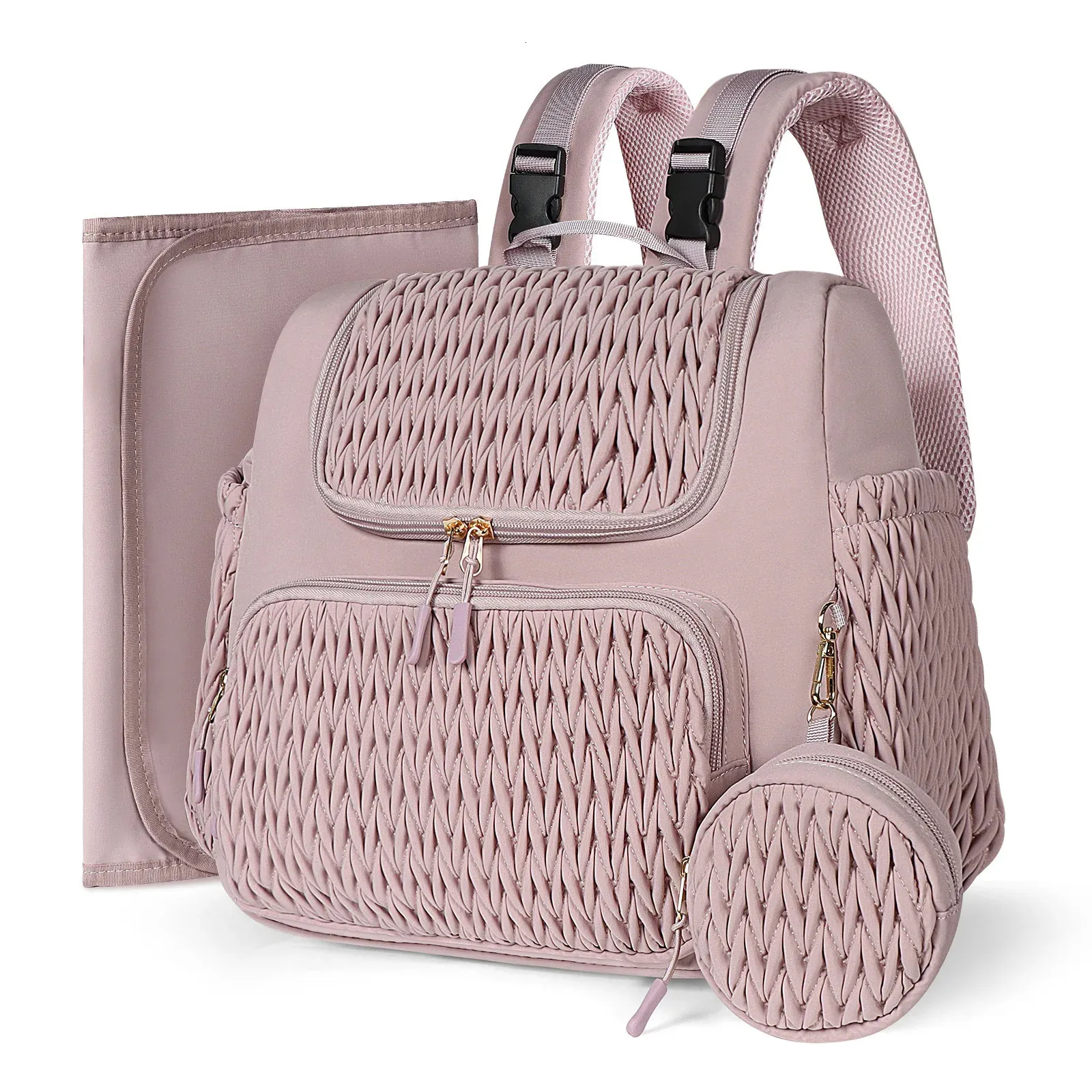 Large Capacity Diaper Bag Backpack with Insulated Pocket & Changing Pad ...