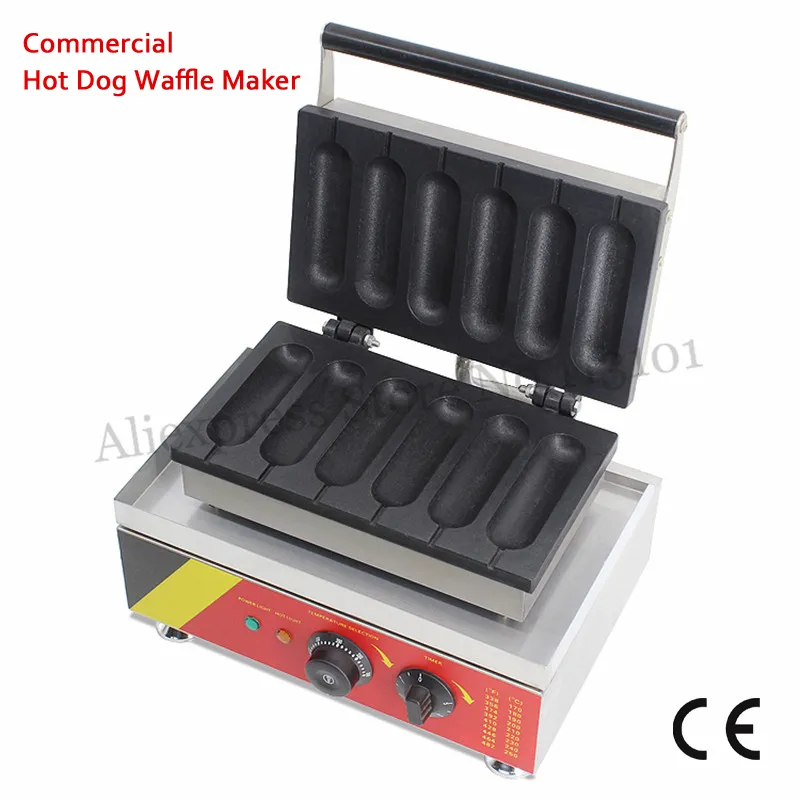 Nonstick Commercial Hot Dog Lolly Hanabishi Hotdog Waffle Maker With 6 ...