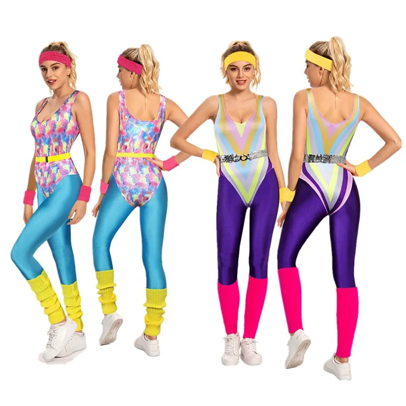 90s Tracksuit Cosplay Sportswear Costume: Retro Women's Fitness ...