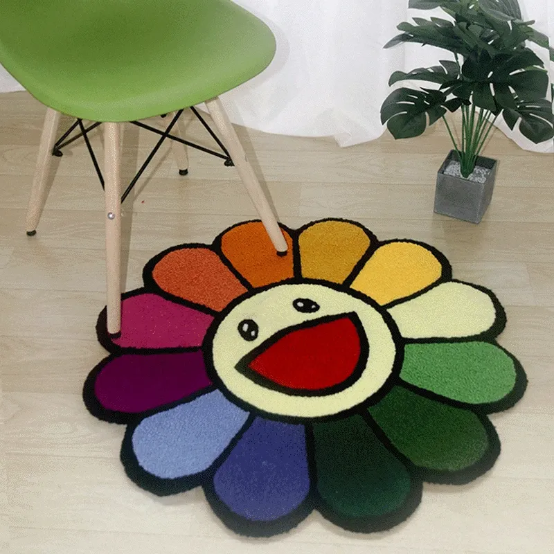 Carpets INS Cartoon Flower Round Carpet Anti Slip... From Zhouzhou32100 ...