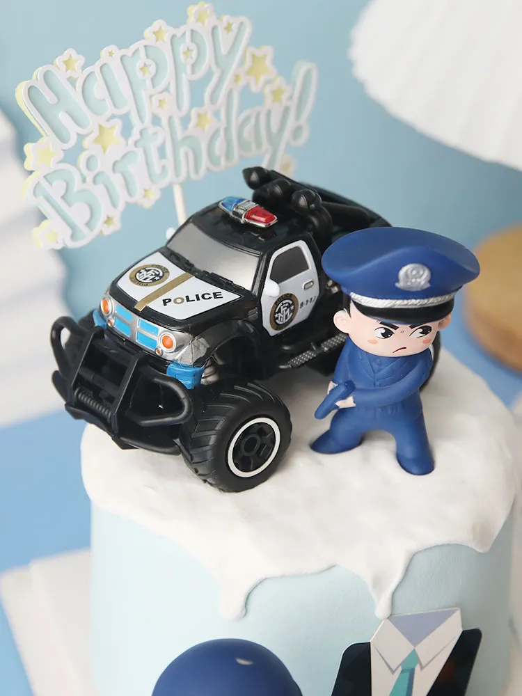 Happy Birthday Sports Theme Birthday Cake Topper For Policemen Male And ...
