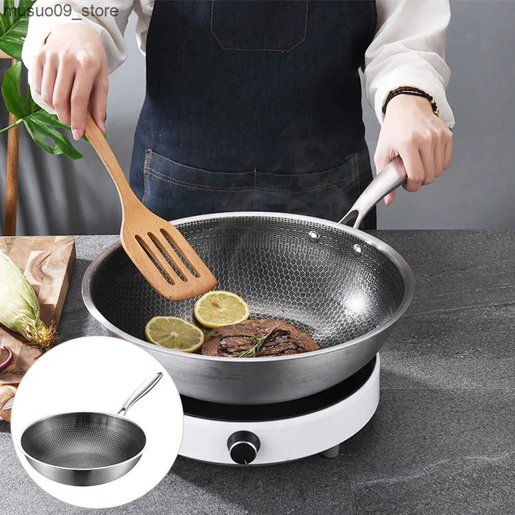 Stainless Steel Clad Hex Wok with Lid - Nonstick, Heavy Duty, Induction ...