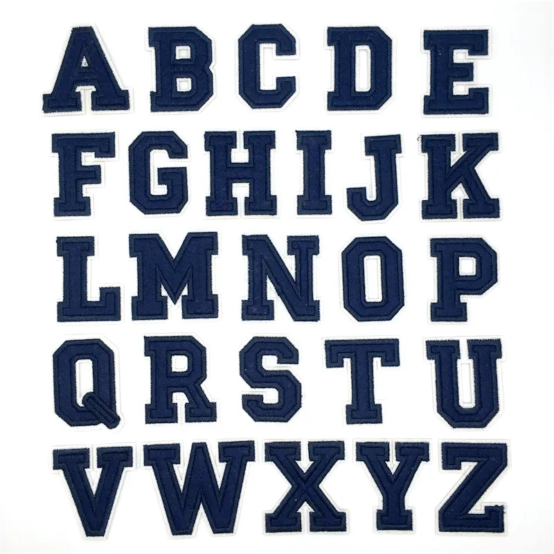 Navy Blue Embroidery Alphabet Iron-On Patches for Clothing, Bags, & DIY ...