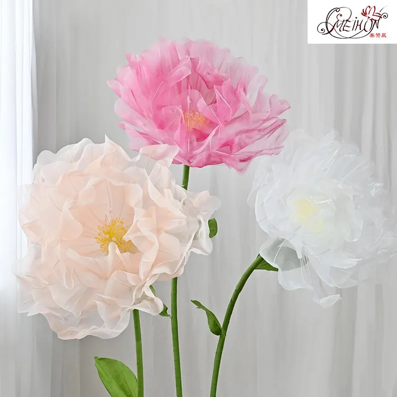 Large Silk Poppy Flower Head, Realistic Artificial Flowers For Home ...