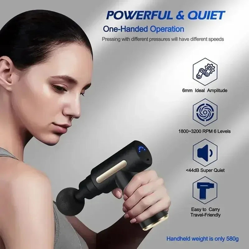 Portable Mini Fascia Massage Gun Deep Muscle Vibration Gun with ...