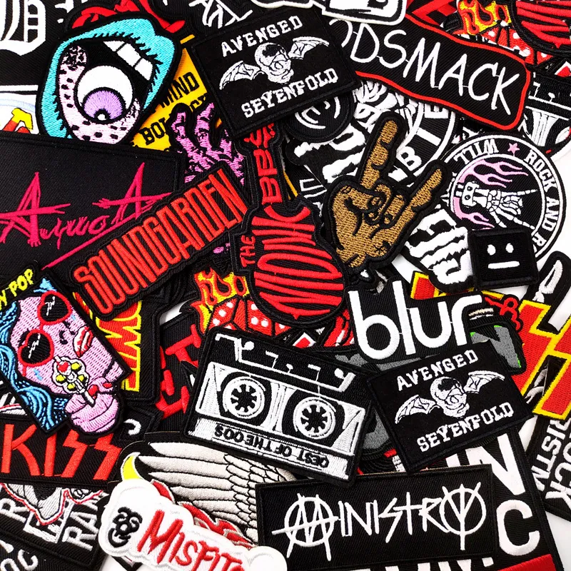 Iron On Patches for Clothing - Punk Rock Fabric Appliques, Badges ...