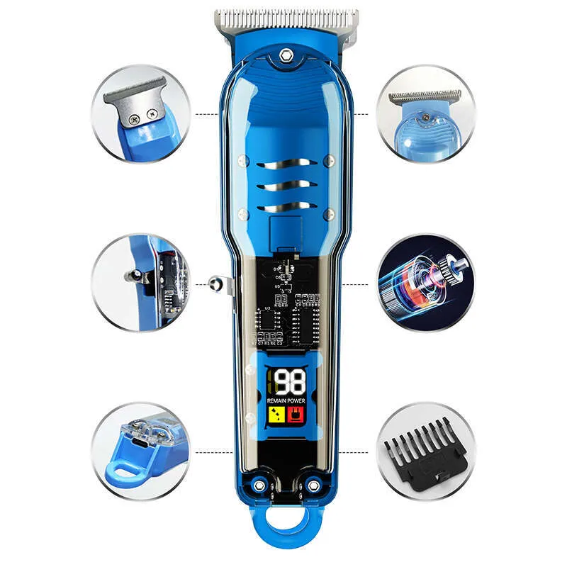 Professional LCD Display Electric Hair Clipper - Transparent Design ...