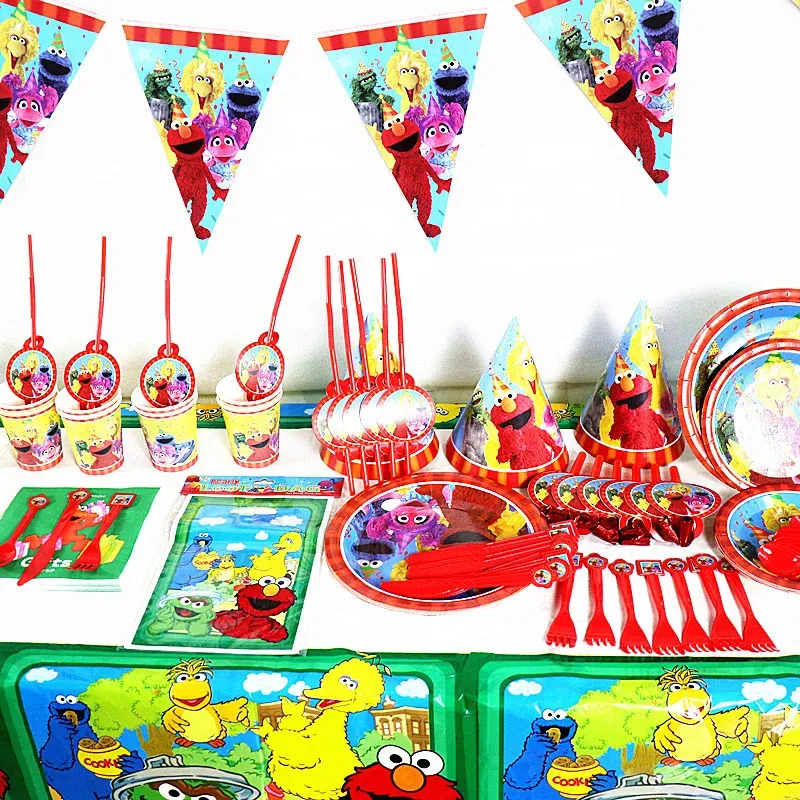 Sesame Street Elmo decoration of birthday table - Includes Paper Cup ...
