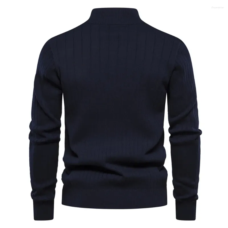 Men's Autumn Zipper Pullover Sweater: High Quality Warm Winter Stand ...