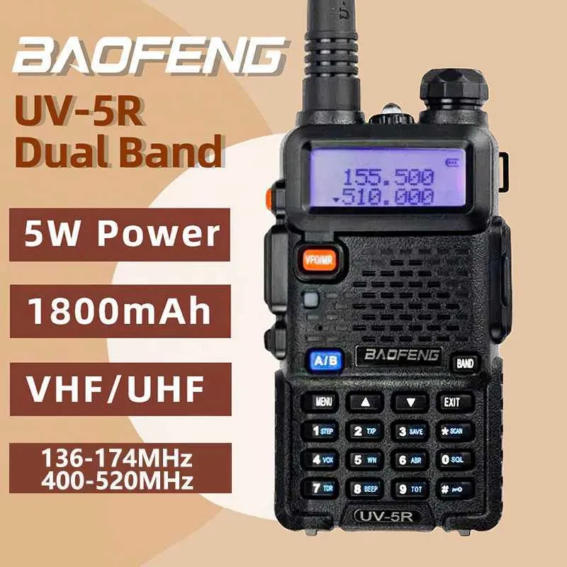 Baofeng UV 5R Dual Band Walkie Talkie Uv 5r High Power 5W/8W Ham Two Way Radio With VHF, UHF FM ...