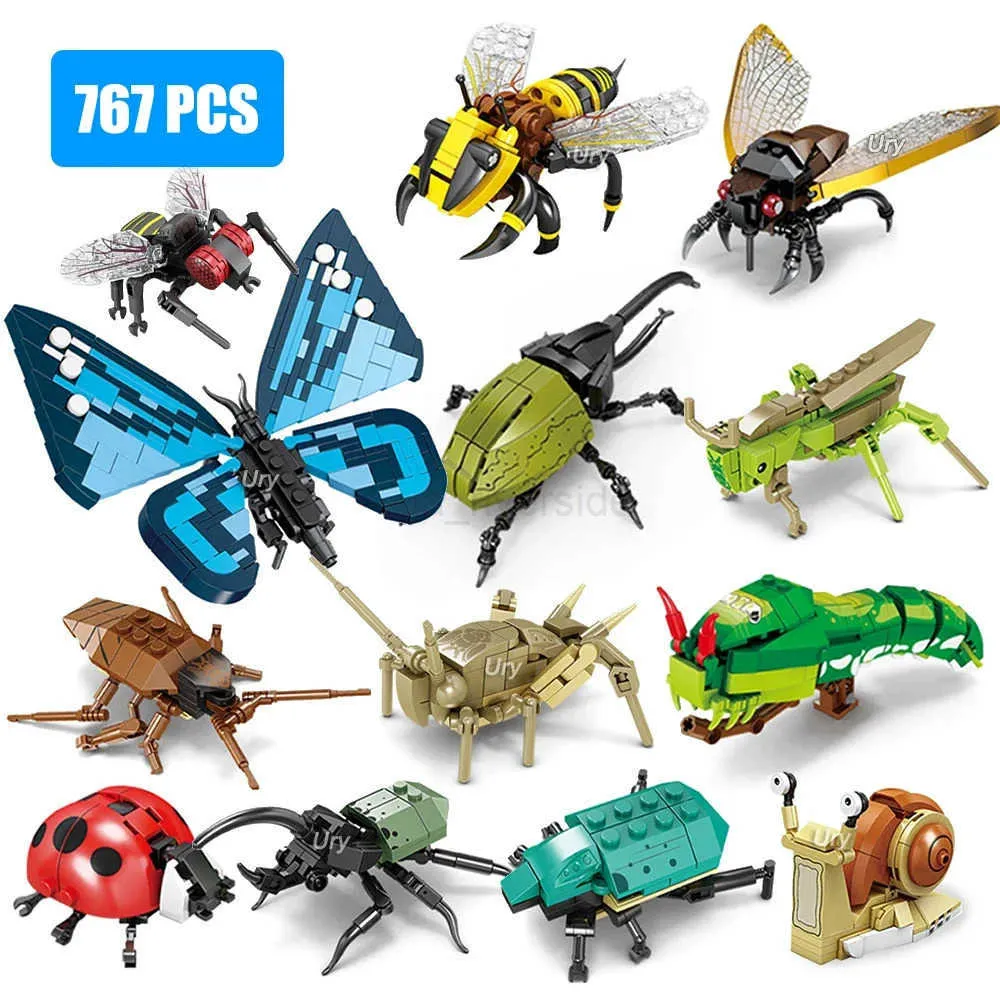 DIY Insect Building Blocks Set Moc Bee, Cricket, Grasshopper ...