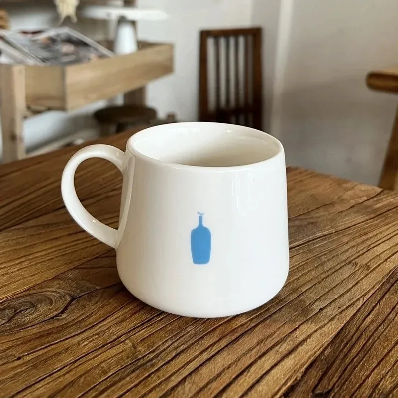 Blue Ceramic Travel Mug - 340ml Water Bottle, Coffee Cup for Office ...