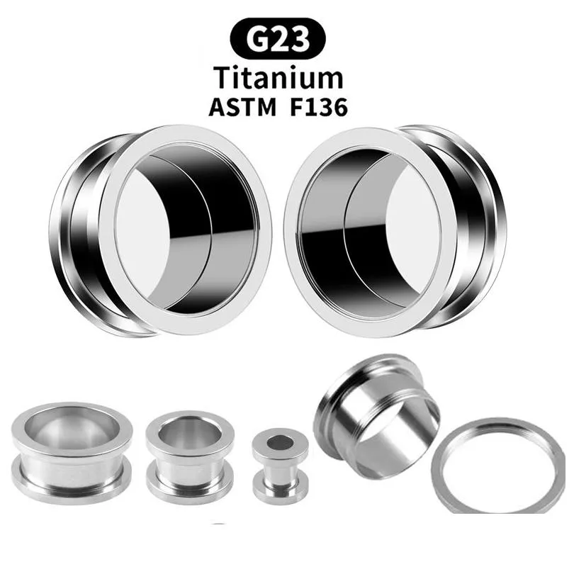 DHgate.com:Titanium Ear Plugs & Tunnels Set - 2 Pairs, 316L Stainless ...