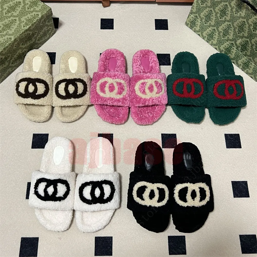 Designer Slippers For Women: Ladies Fur Wool Slides, Luxury Winter Warm ...