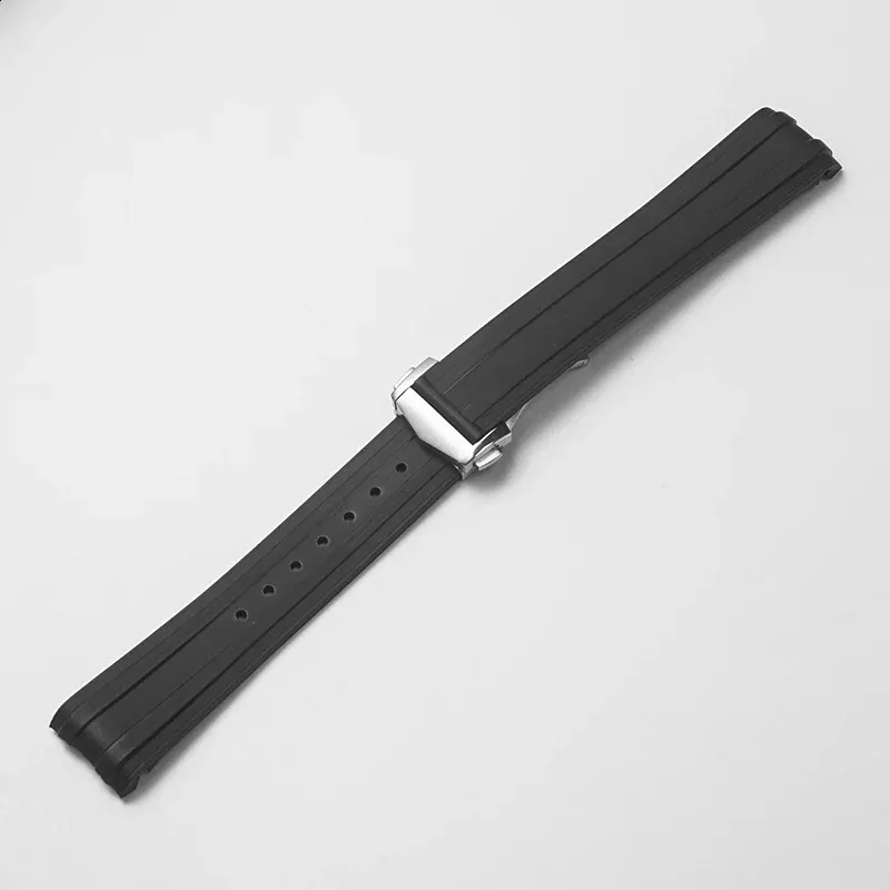 FKM Fluorous Rubber 20mm Curved End Strap Replacement for Omega ...