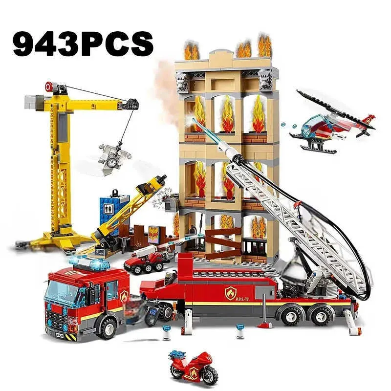Firefighter Fire Station Building Blocks Includes Fighting Trucks, Car ...