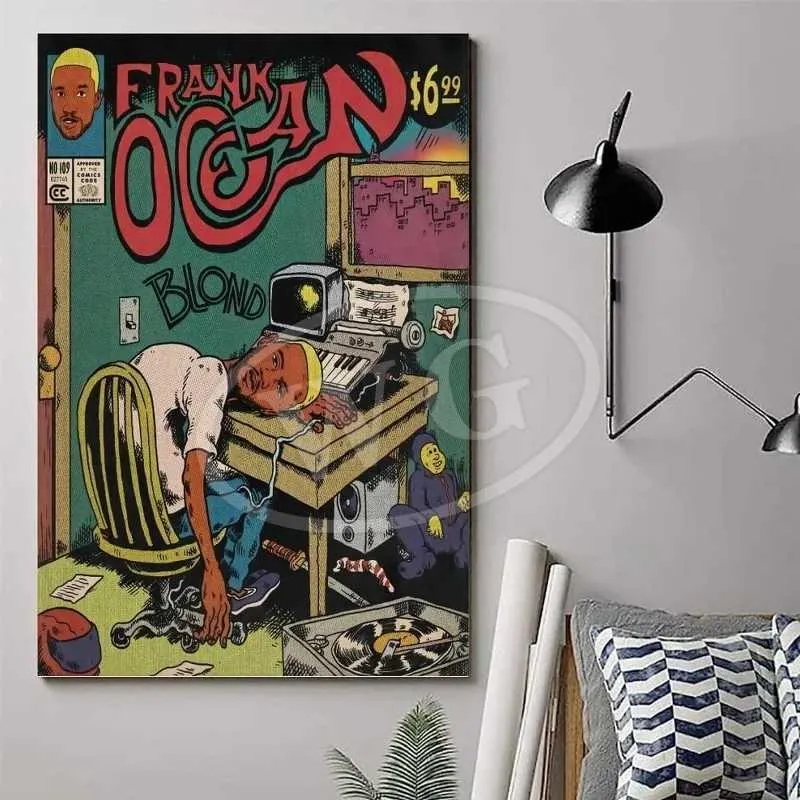 Blonde Frank Ocean Comic Keith Haring Poster For Bedroom Aesthetic ...