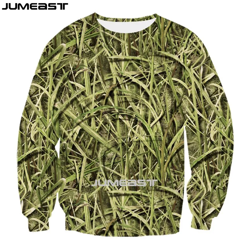 Oversized Camo Sweatshirt: Men & Women's 3D Reed Print Harajuku Long ...