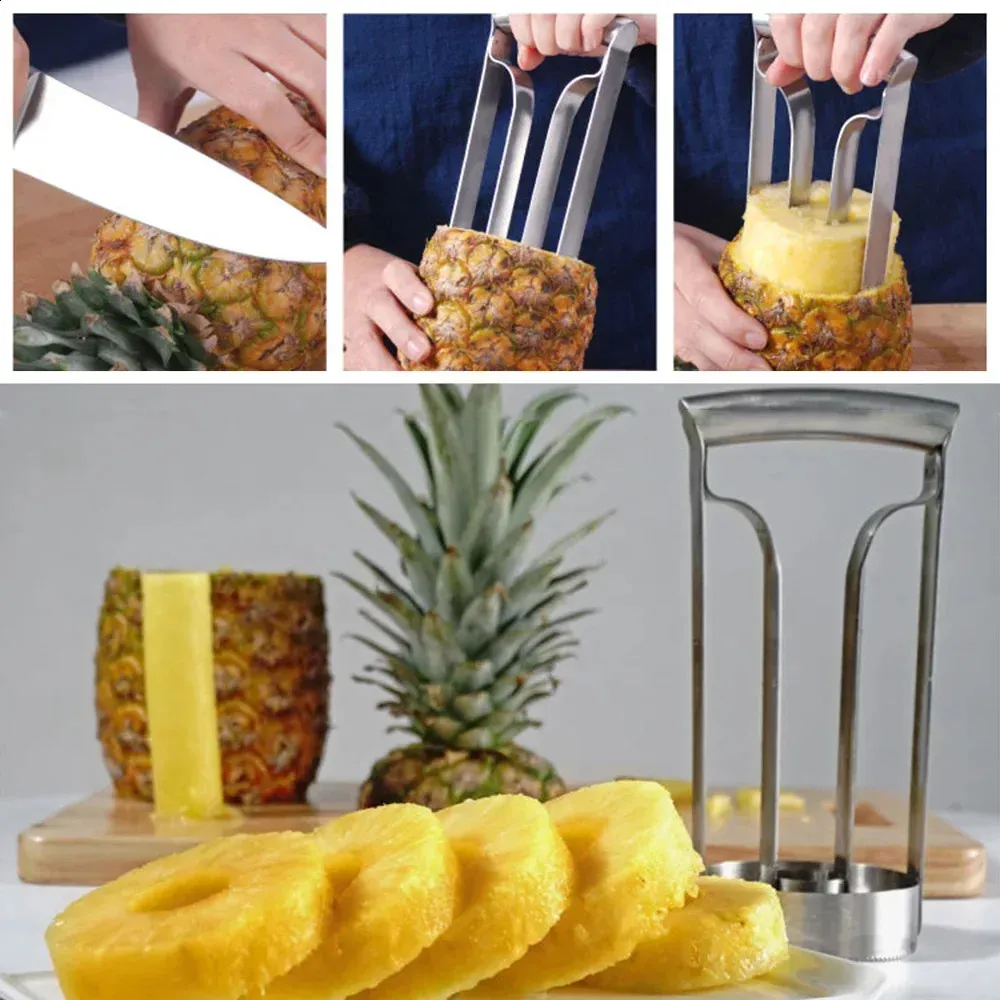 Stainless Steel Pineapple Cutter Automatic Peeler and Eye Removal Tool ...