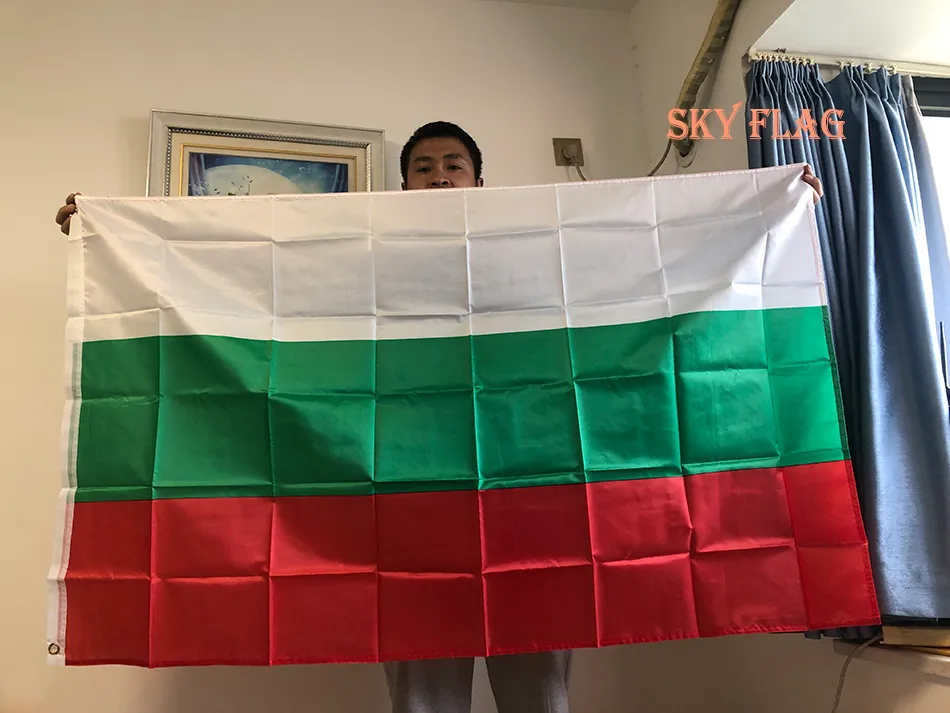 SKY FLAG Bulgarian National Flags 90x150cm Polyester Europe EU White ...