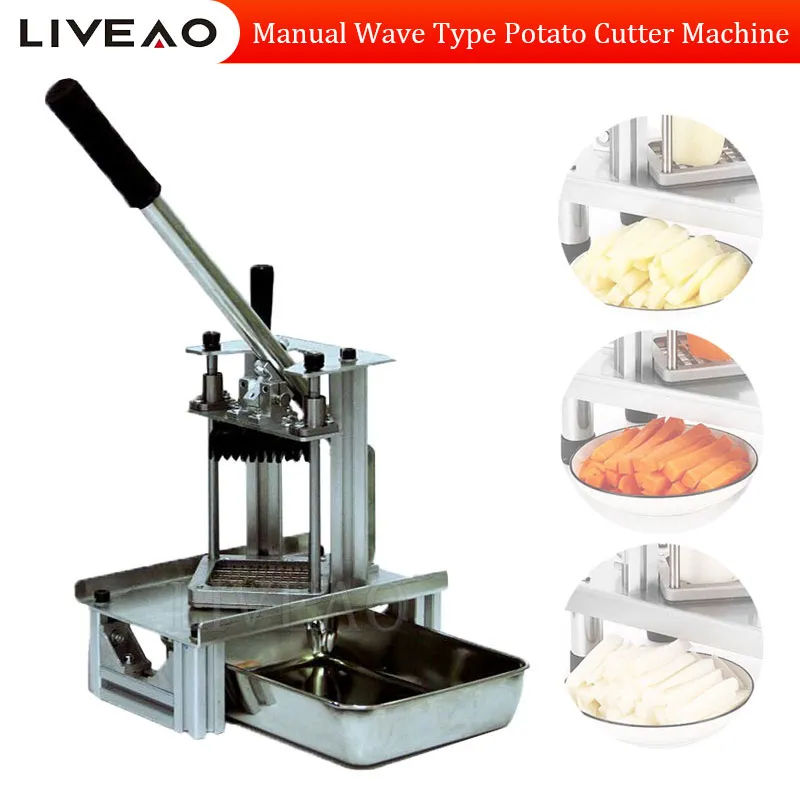 French fries cutter machine manual squeeze press stainless steel 17.7 × ...