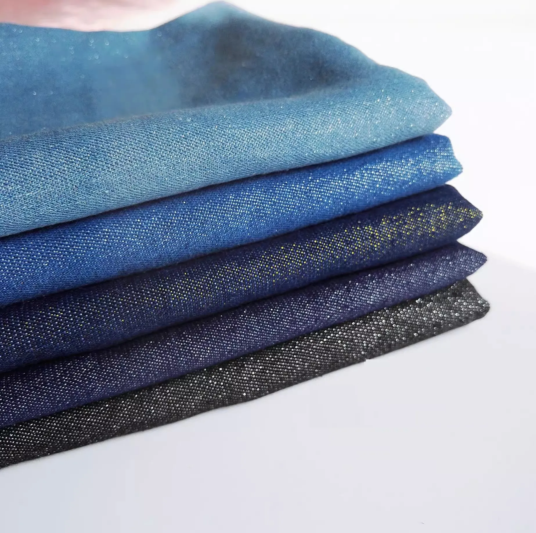 Light Weight Jeans Metallic Fabric with Shiny Lurex for Fashion Denim ...