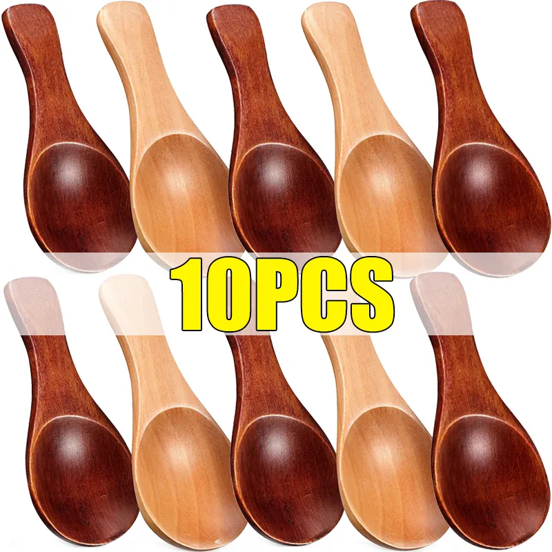 10/1 Pack Mini Wooden Spoons - Short Handle, Kitchen Utensil for Spice ...