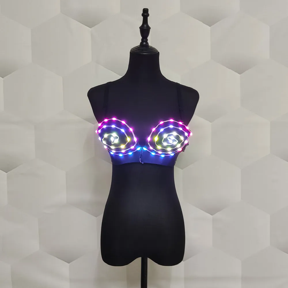 Rechargeable LED Light-Up Bra: Sexy Nightclub Costume & Rave Outfit ...