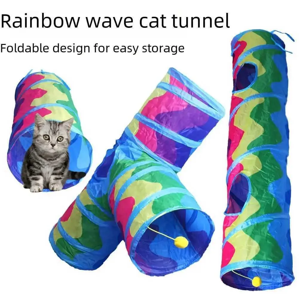 Foldable Wave Channel Cat Tunnel With Diamond Barrel Wholesale Pet Play ...