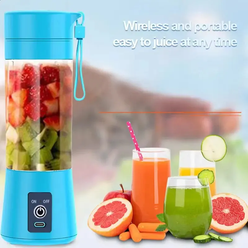 Portable Electric Juicer: Mini Fruit Smoothie Maker For Home And Travel ...