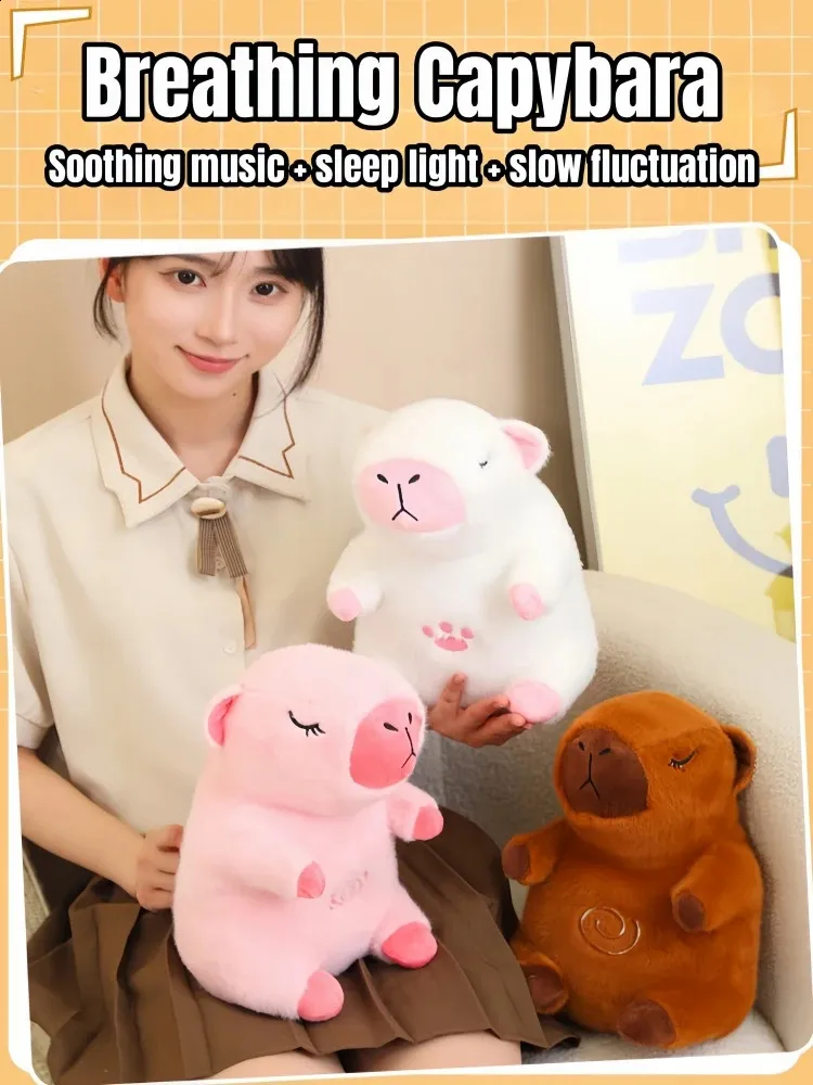 30cm Breathing Capybara Piglet Soft Toy Kids Sleeping Companion With ...