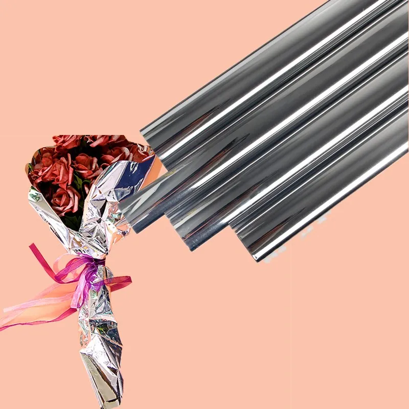 Silver Reflective Cellophane Wrapping Paper - 66 Sheets, Floral & Craft ...