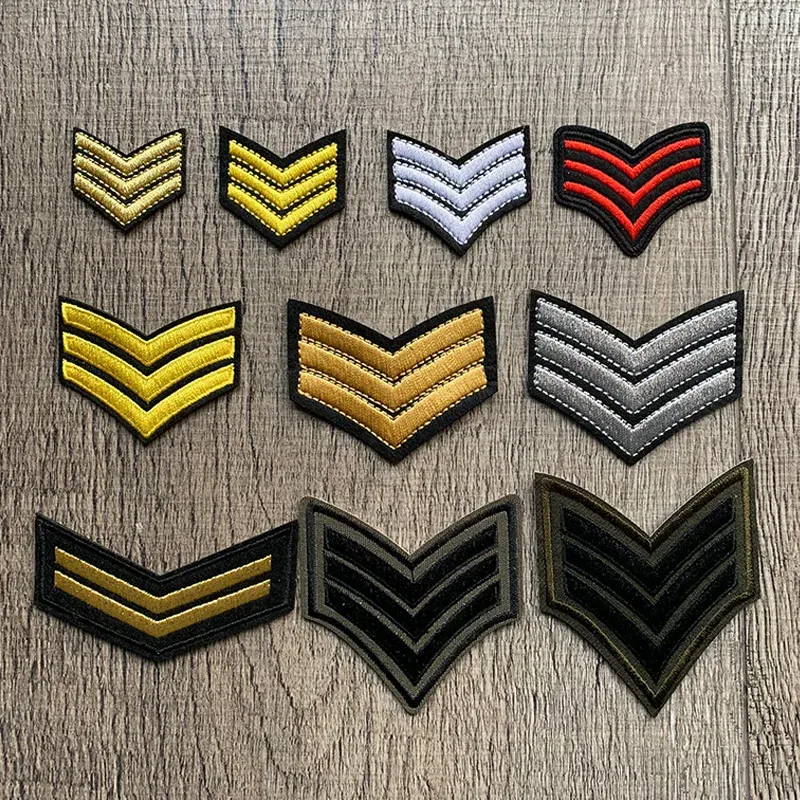 Military Rank Embroidered Uniform Patches Wholesale Gold, Silver, And ...